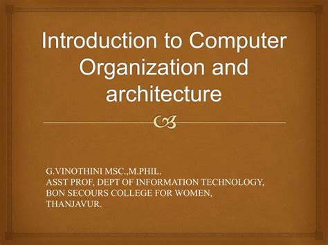 Computer Organization And Architecture Pptx Computing Technology And Computing