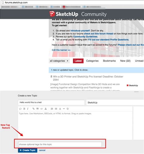 New Tagging Feature On Discourse Meta Sketchup Community