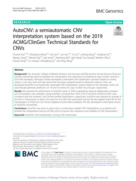 Pdf Autocnv A Semiautomatic Cnv Interpretation System Based On The 2019 Acmgclingen