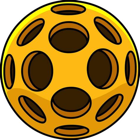 Yellow Cartoon Pickleball Ball Vector Hand Drawn Illustration 36892112