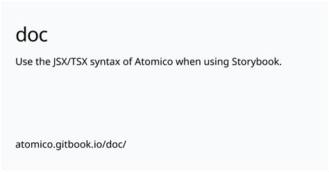 use the jsx tsx syntax of atomico when using storybook atomico js
