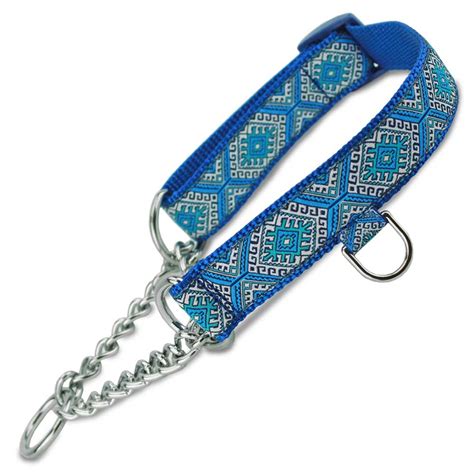 Custom Buckle Martingale Collar With Chain Loop Half Check