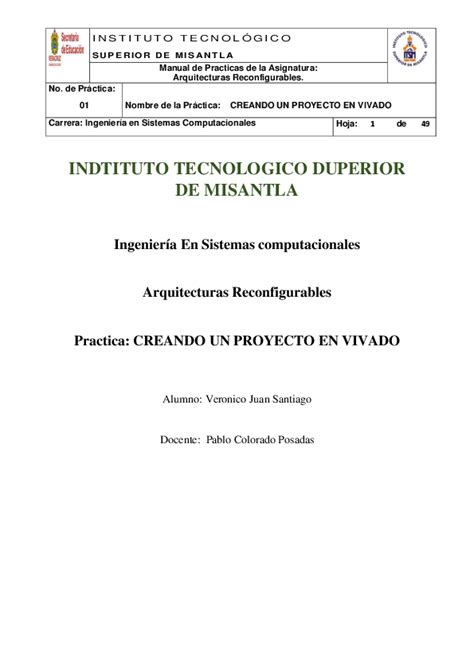 Pdf Practica Creando Un Proyecto En Vivado