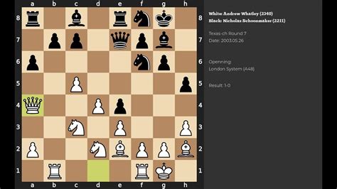 Andrew Whatley Nicholas Schoonmaker London System 2003 Youtube