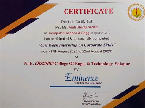 Arati Harale On Linkedin Successfully Completed Internship On