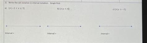 Solved 1 Write The Set Notation In Interval Notation Graph