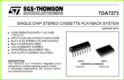 TDA7273 datasheet