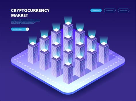 Premium Vector Cryptocurrency Market Cloud Data Center With Hosting