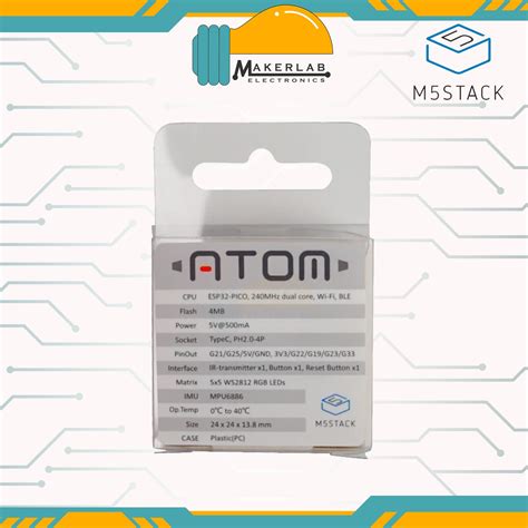 Atom Matrix Esp32 Development Kit Makerlab Electronics