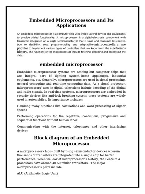 Embedded Microprocessors And Its Applications Pdf Microcontroller