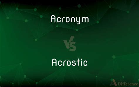 Acronyms And Acrostic Sentences Are Both Examples Of Venn Di