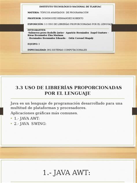 Topicos Avanzados De Programacion Unidad 33 Pdf Java Lenguaje De Programación