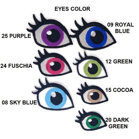 Embroidered Doll Eyes Patch Etsy