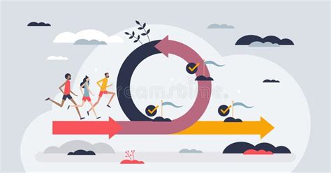 Agile Methodology For Effective Project Management Tiny Person Concept Stock Vector