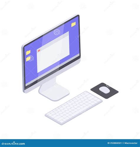 Isometric Computer Illustration Stock Vector Illustration Of Element