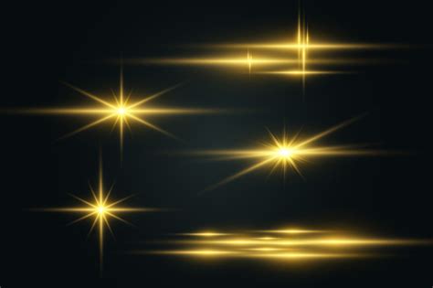 밝고 아름다운 별 투명한 배경에 대한 조명 효과의 벡터 일러스트레이션입니다 Rays Of Sunshine Concert에 대한 스톡 벡터 아트 및 기타 이미지 Rays