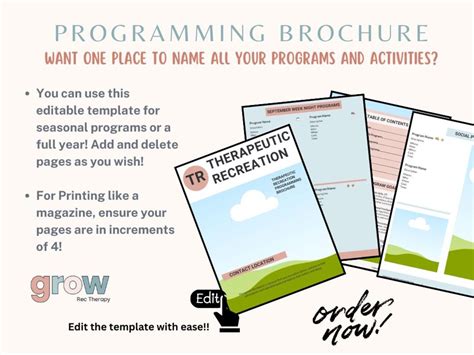 Editable Programming Brochure Template Etsy