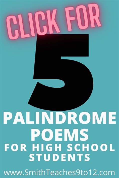 The Best 5 Palindrome Poetry Examples Smithteaches9to12