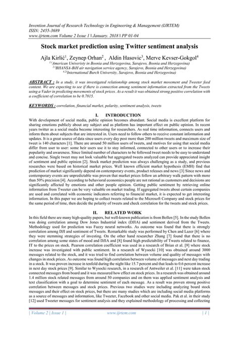 Stock Market Prediction Using Twitter Sentiment Analysis Pdf