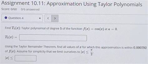 solved assignment 10 11 approximation using taylor