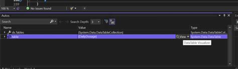 DataTable Visualizer Improvements Visual Studio Blog