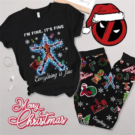 Funny Deadpool Pajamas Set Superhero Holiday Pjs Christmas Vacation Deadpool Pajamas Spider