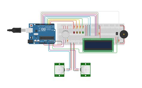 Circuit Design Human Counter With Emergency Smoke And Heat Detector Tinkercad