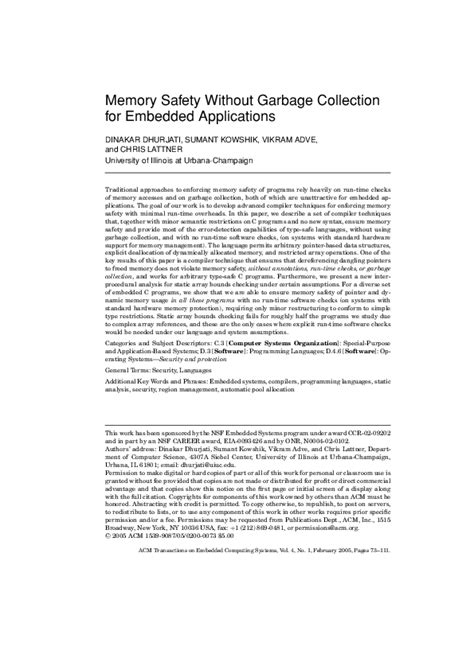 pdf memory safety without garbage collection for embedded applications