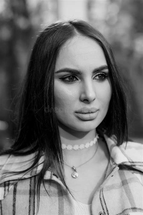 Portrait Of A Beautiful Girl Close Up Photo Of A Girl In A Shirt Stock