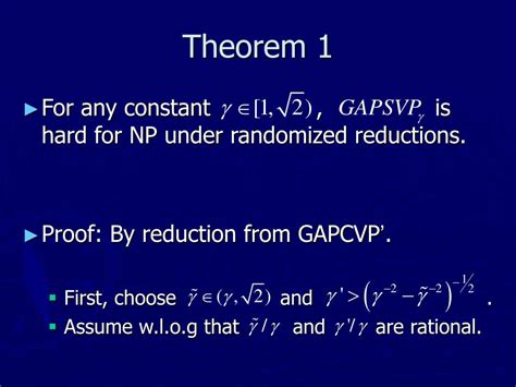 Ppt Shortest Vector In A Lattice Is Np Hard To Approximate Powerpoint Presentation Id678242