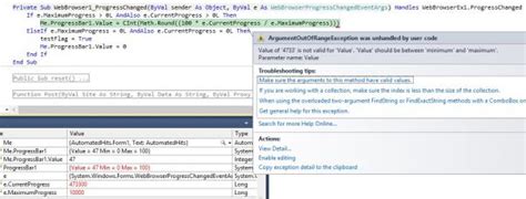 Vs 2010 Resolved Value Should Be Between Minimum And Maximum Progressbar Vbforums