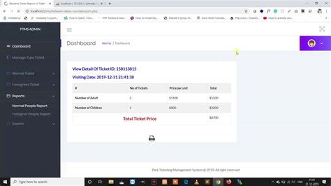 park ticketing management system using php and mysql last updated 14
