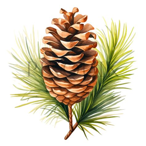 Pine Cone Clipart Nature Illustration Card Making Digital Download