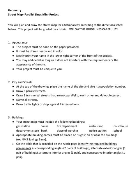 Geometry Town Rubric