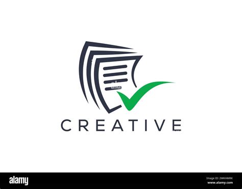 Creative And Minimal Document Check Mark Logo Vector Template Abstract
