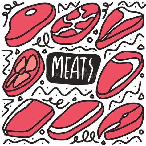 Meat Doodle Stock Vector Illustration Of Restaurant 45223301