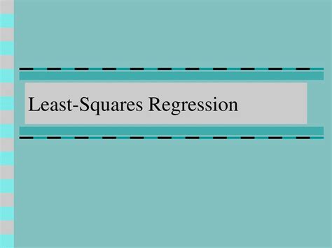 Least Squares Regression Ppt Download