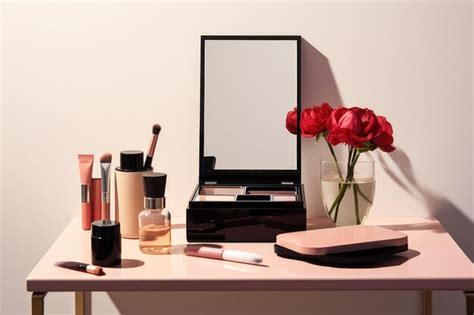 Premium Photo A Minimalist Makeup Table With Only Essential Items