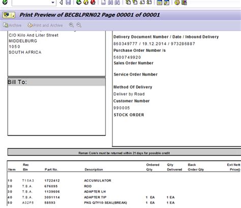 Printout Of Inbound Delivery Sap Community
