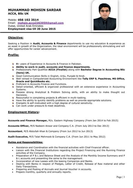 Acca Cv Pdf