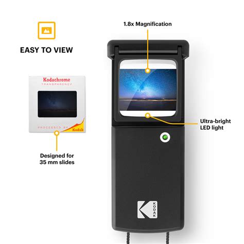 Kodak 18x Magnifying Led Slide Viewer Compact Portable Kodak 18x Magnifying Led Slide Viewer Compact Portable