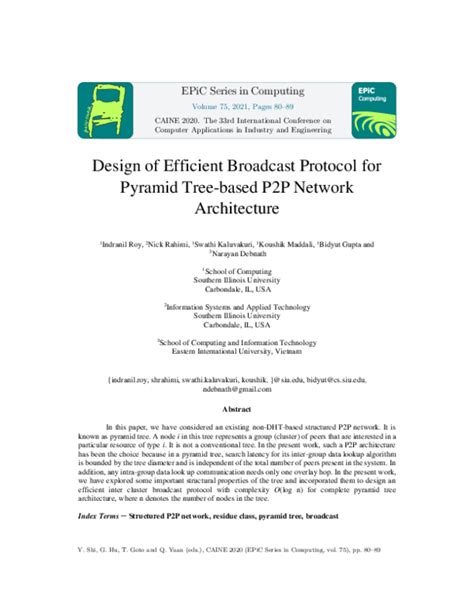 Pdf Design Of Efficient Broadcast Protocol For Pyramid Tree Based P2p Network Architecture