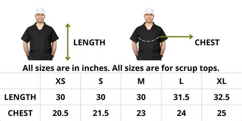 Surgical Scrub Size Chart At Walton Edwards Blog