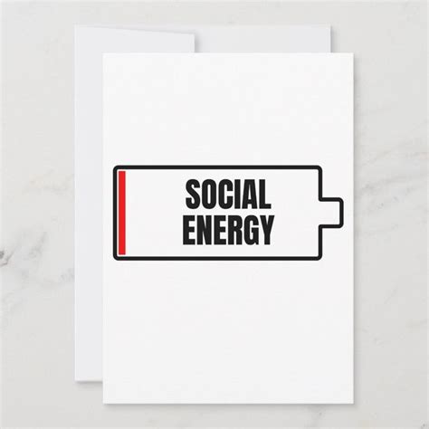 Social Battery Social Energy Introvert Invitation Zazzle Energy