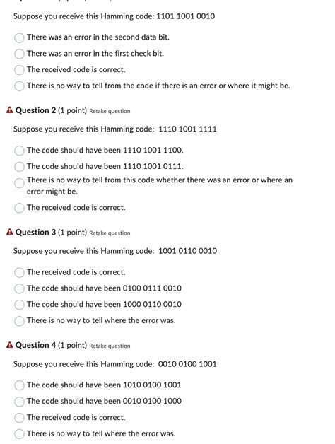 Solved Suppose You Receive This Hamming Code 110110010010