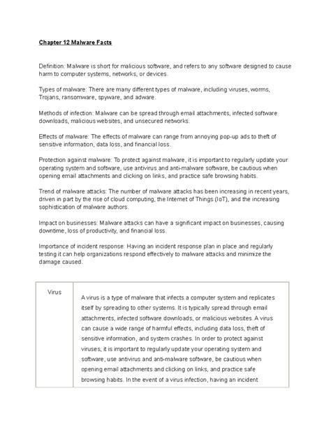 Chapter 12 Malware Facts Chapter 12 Malware Facts Definition Malware Is Short For Malicious