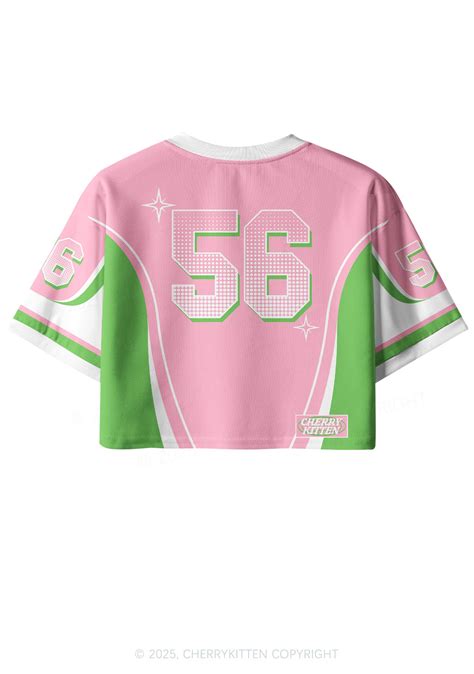 Cherrykitten Custom Team Pink Mint Heart Y2k Crop Sport Jersey Shirts
