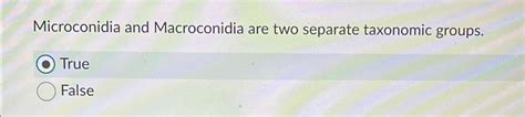 Solved Microconidia And Macroconidia Are Two Separate