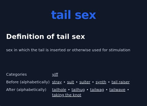 Tail Sex Definition The Furry Dictionary