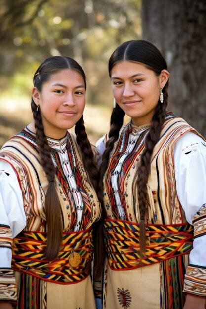 Premium Ai Image Shot Of Two Native American Sisters Standing